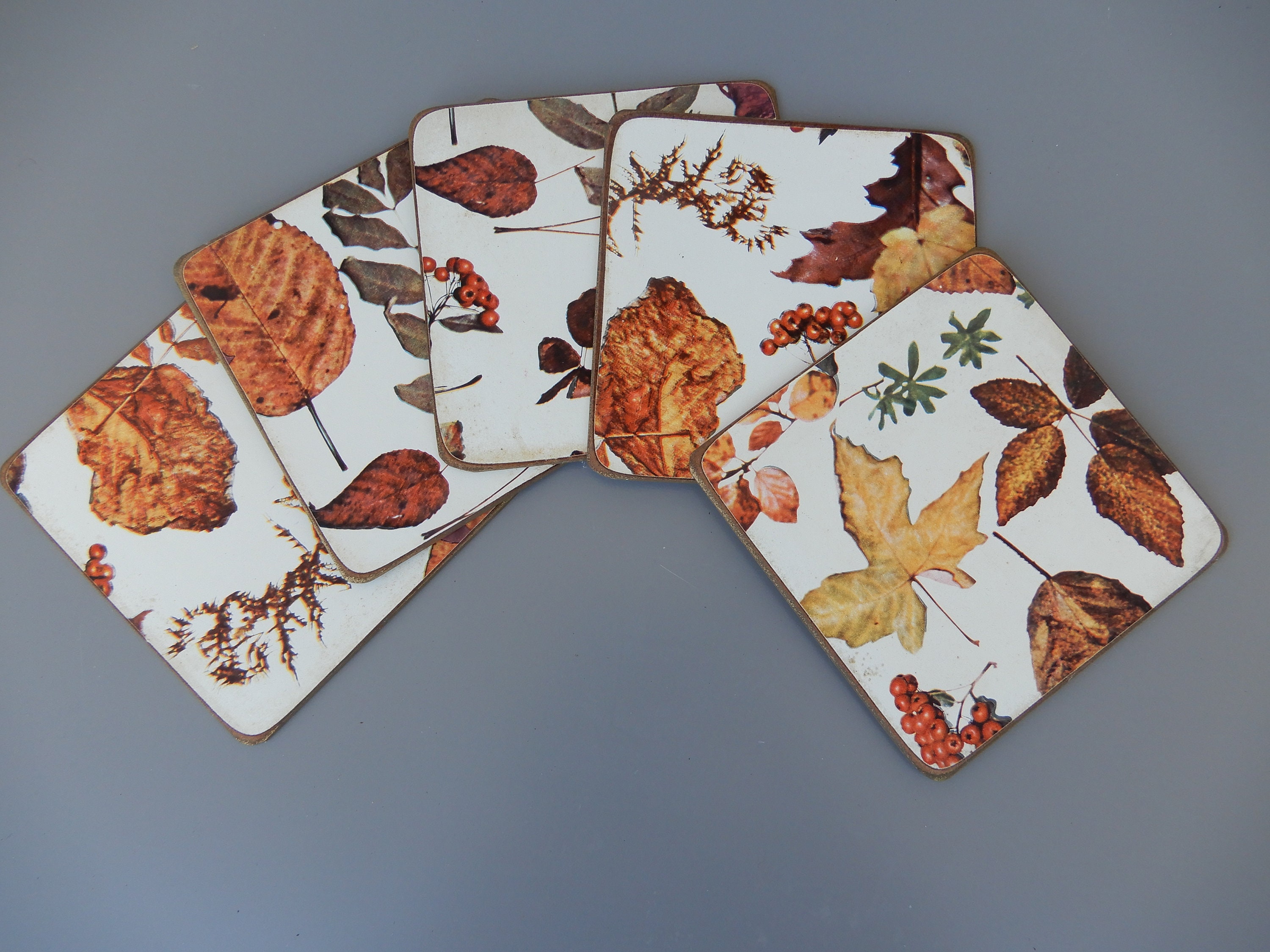 Set of 5 Big Size Vintage 70s Laminated Coasters Pot Holders - Etsy