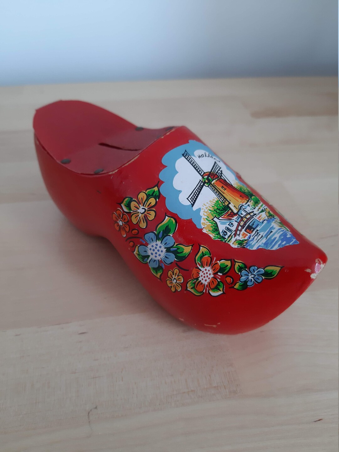 Vintage Wooden Dutch Red Clog Decorative Money Bank Wall Decor - Etsy