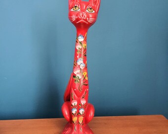 Long Neck Cat Statue - Etsy