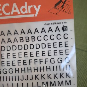 Lot of 3 Dry Transfer Sheets Font Number 75 Letraset Rub on Letters ...