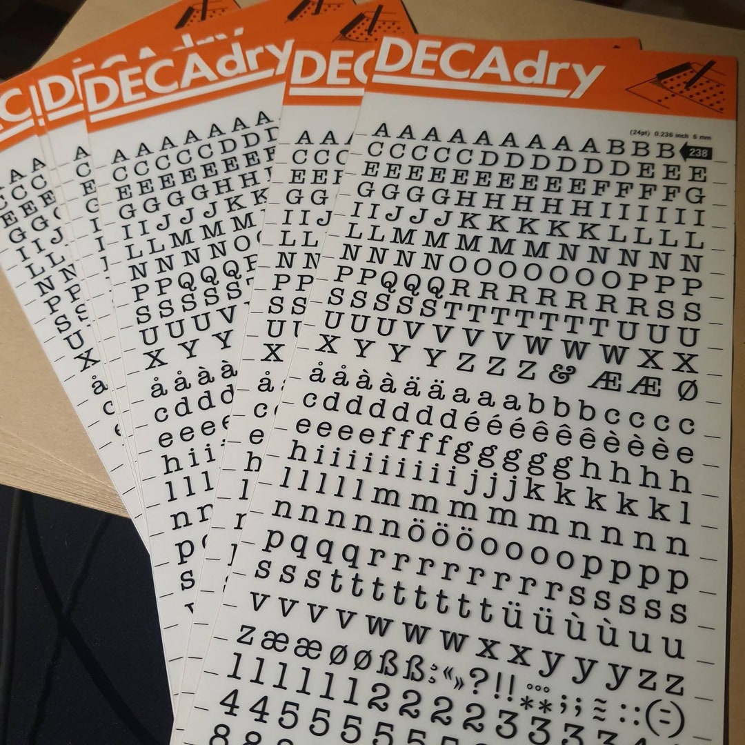 Lot of 6 Dry Transfer Sheets, Letraset Rub on Letters, Mecanorma Alfac ...