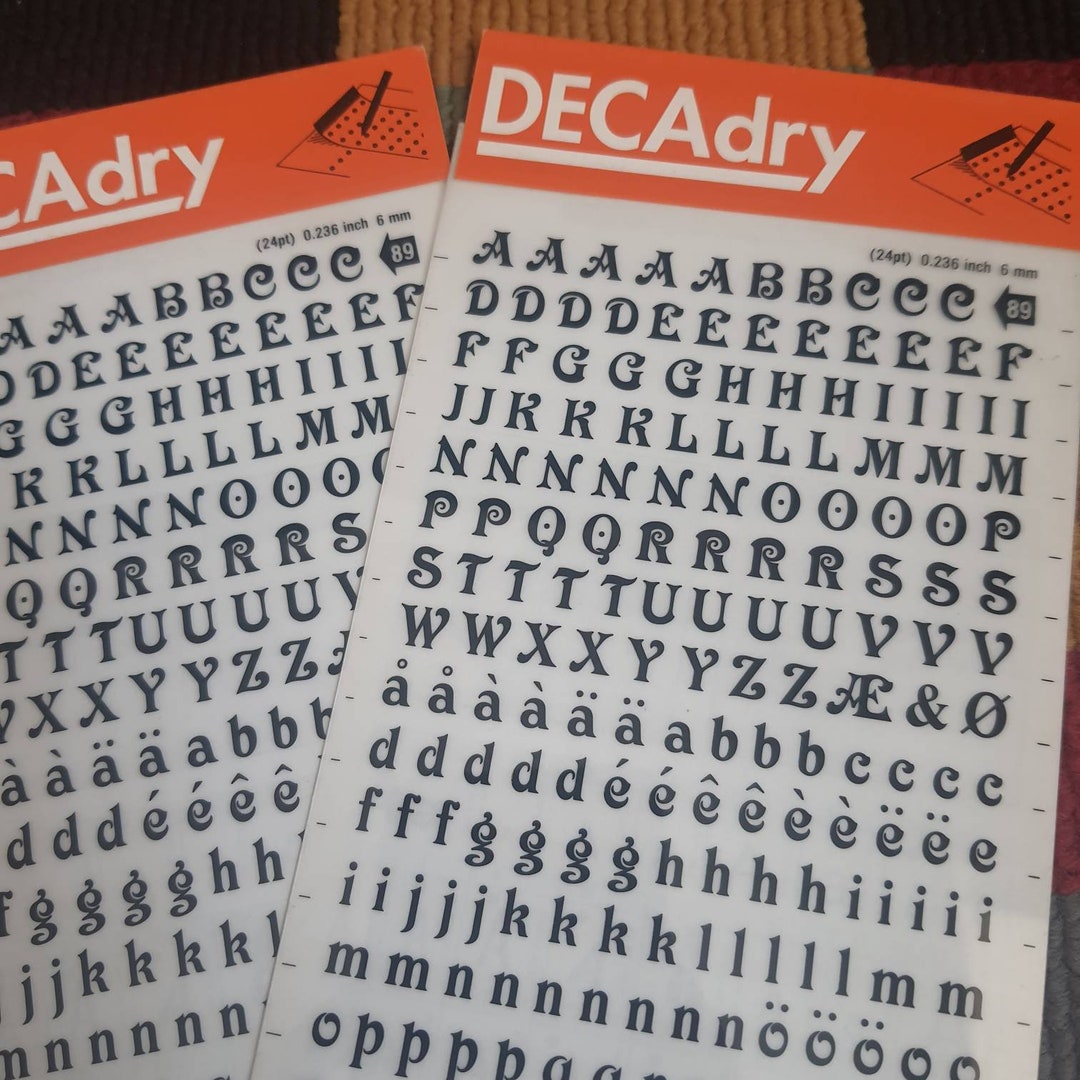 Set of 2 Dry Transfer Sheets, Letraset Rub on Letters, Mecanorma Alfac ...
