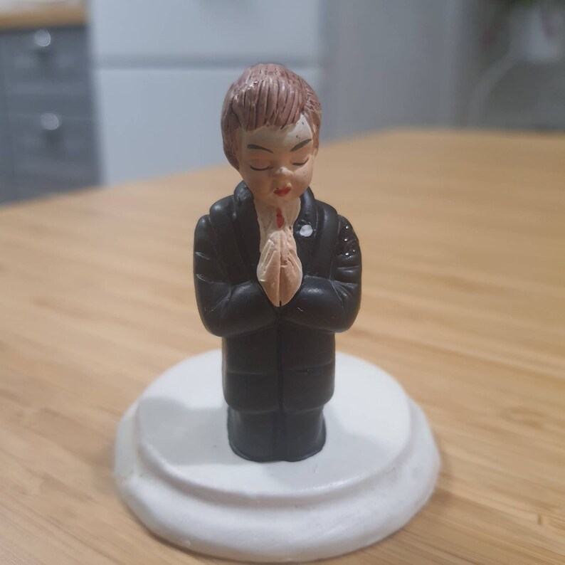 Vintage Figurine First Communion Cake Topper Catholic Boy Cake - Etsy