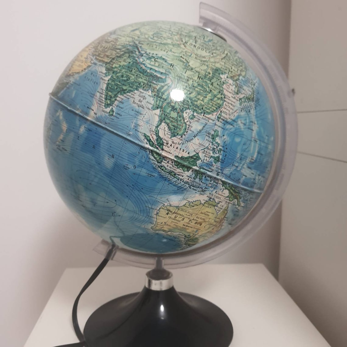 Vintage 80s Earth Globe Map Lamp - Etsy
