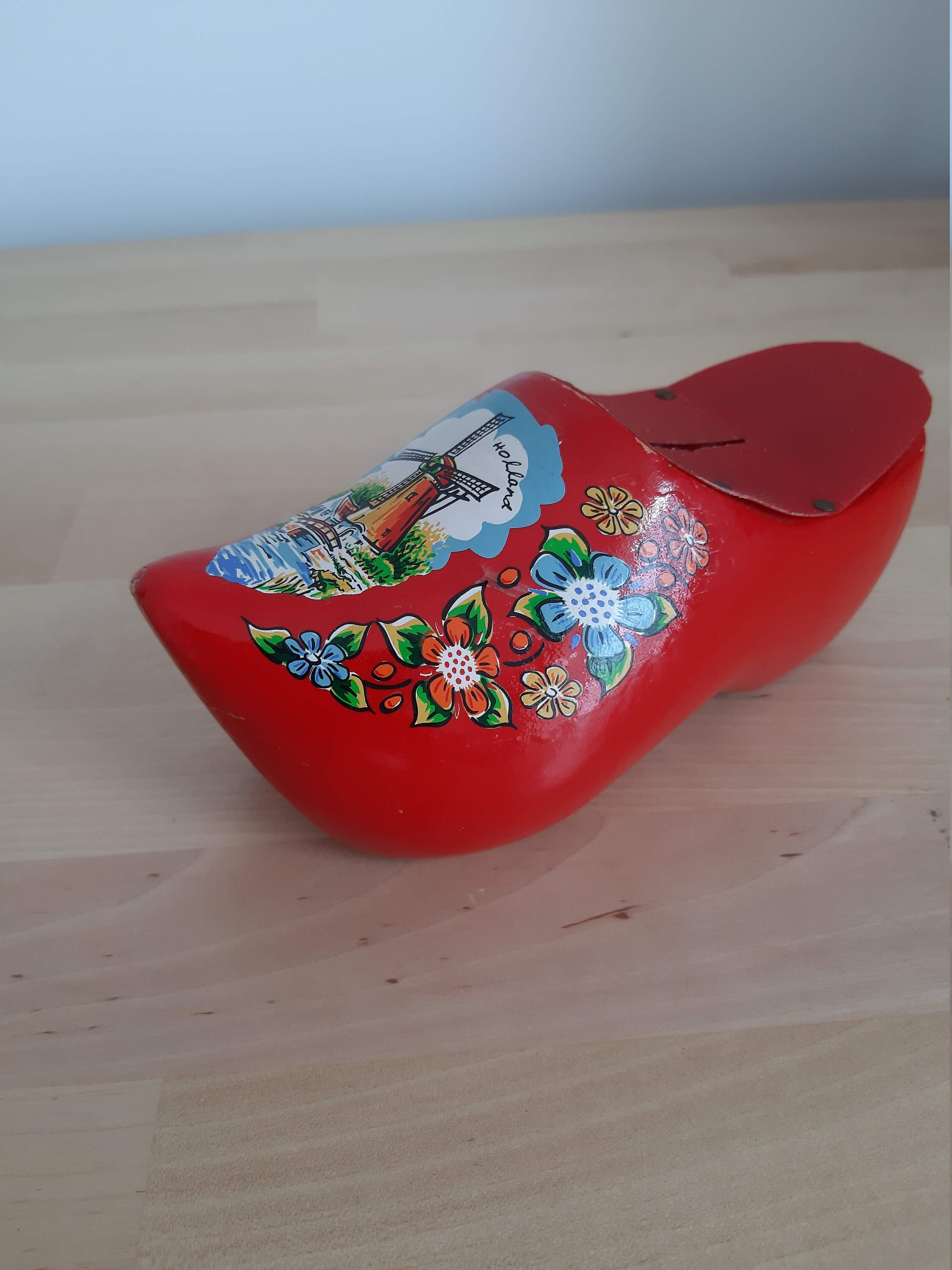 Vintage Wooden Dutch Red Clog Decorative Money Bank Wall Decor | Etsy