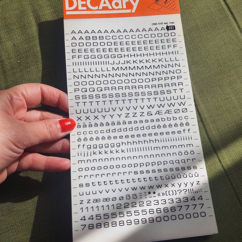 Lot of 2 Dry Transfer Sheets Font Number 227 Letraset Rub on - Etsy