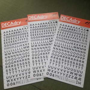 Lot of 3 Dry Transfer Sheets Font Number 75 Letraset Rub on Letters ...
