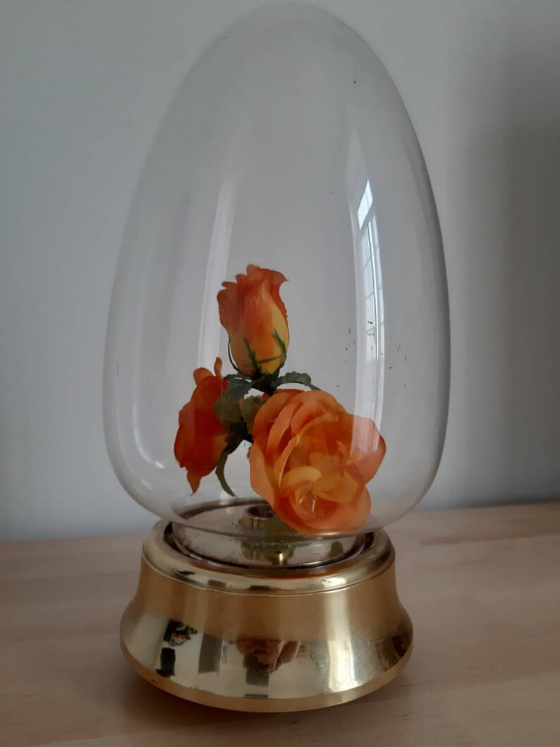 Vintage Music Box Rotating Dome Rosarium Roses | Etsy