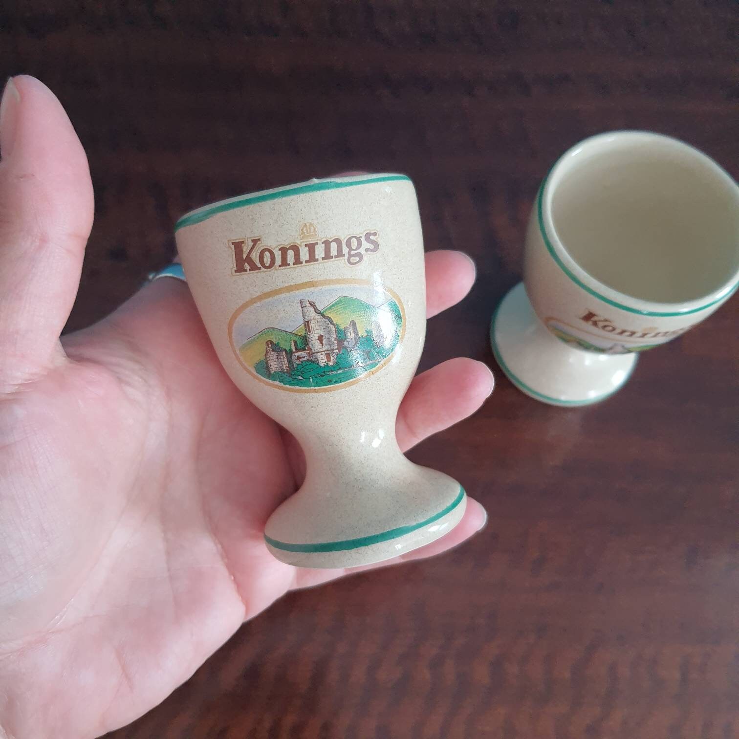 Vintage set of 2 ceramic egg cups egg holders stoneware | Etsy