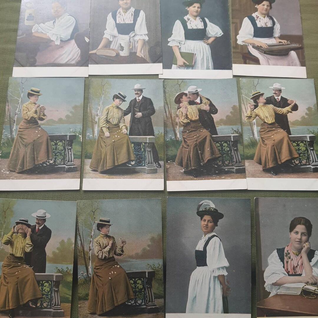 Vintage Lot of 12 Antique German Postcards - Etsy