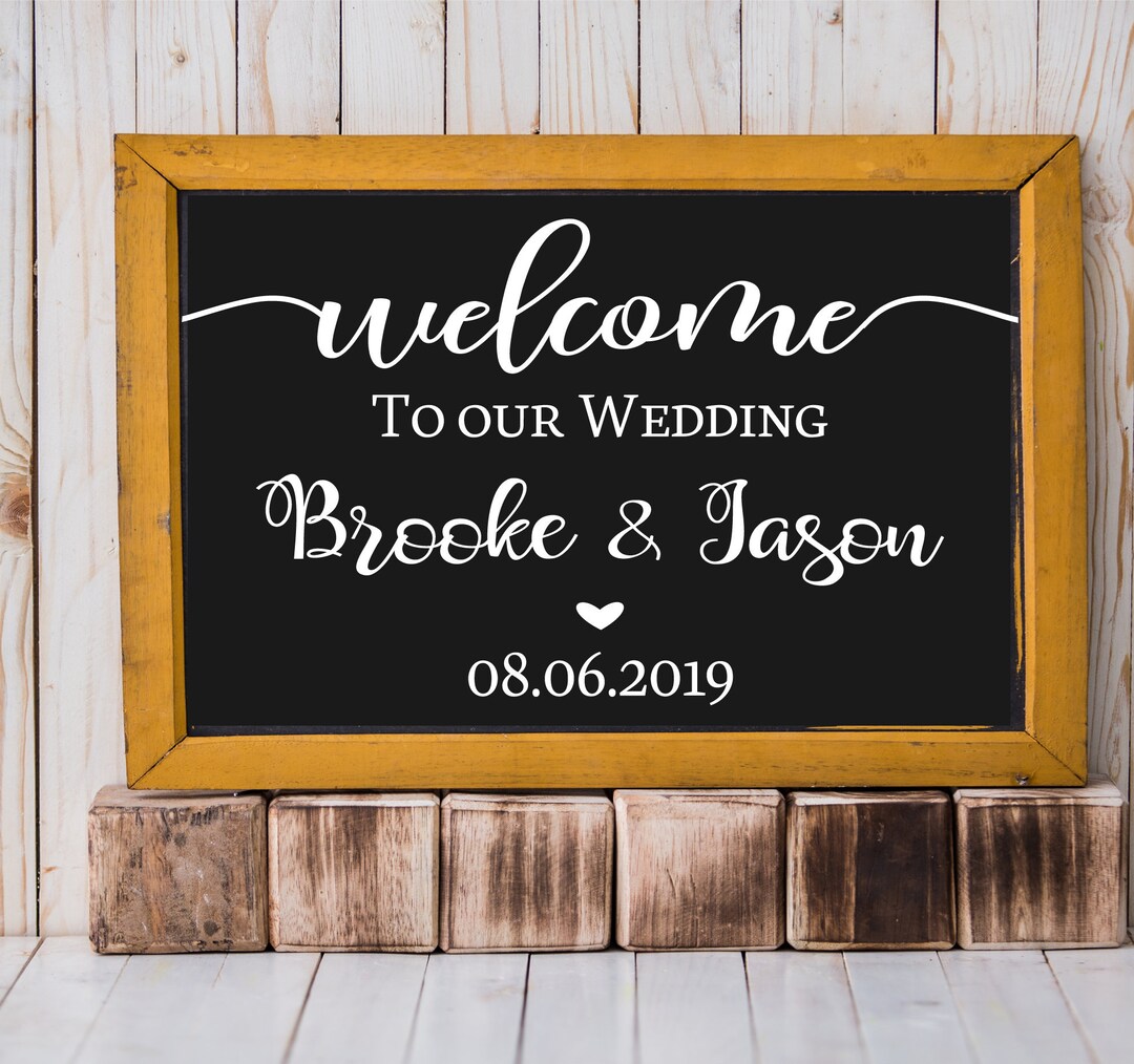 Welcome Sign Stickers Vinyl Decal for Wedding, Engagement, Celebration ...
