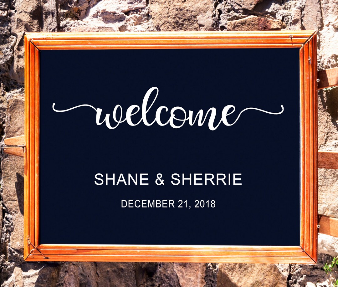 Welcome Sign Stickers DIY - Vinyl Decal for Wedding, Engagement ...