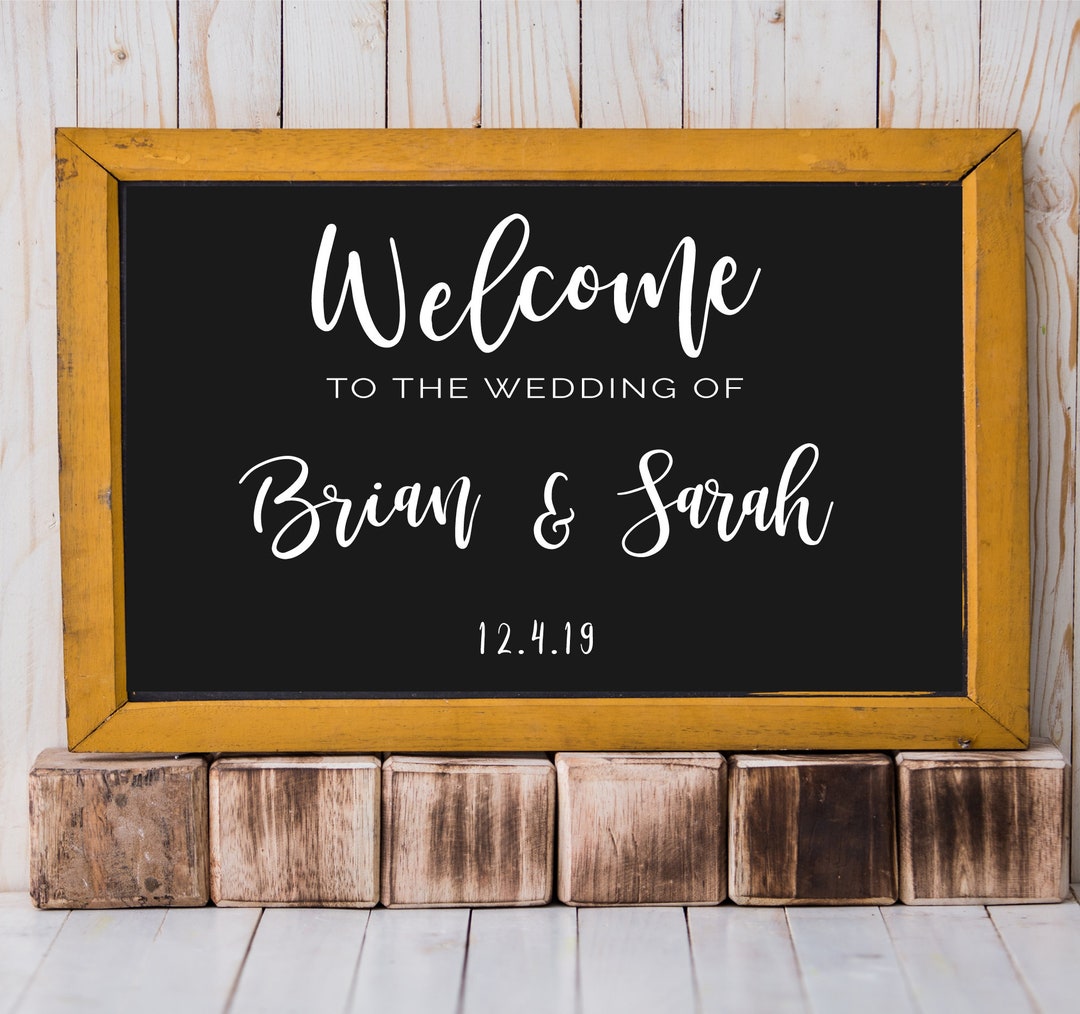 Welcome Sign Stickers DIY Vinyl Decal for Wedding, Engagement ...