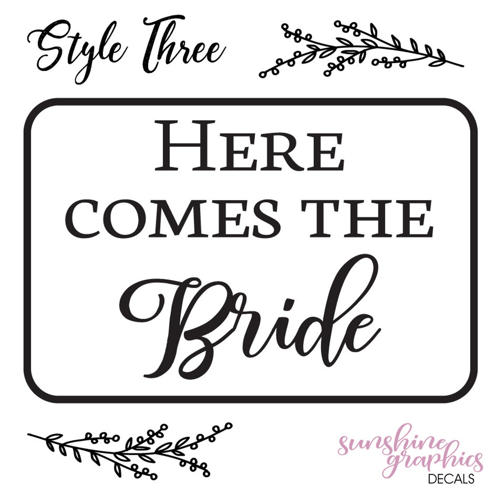 Here Come the Bride Wedding Sticker Daddy Mummy Sign - Etsy Australia