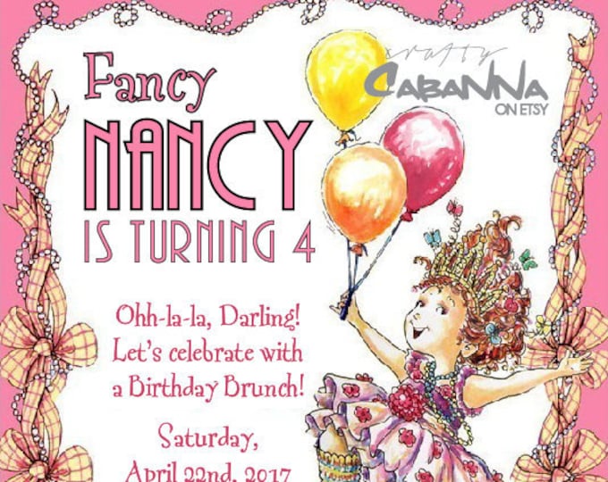 Fancy Nancy Birthday Invitation - Etsy Canada