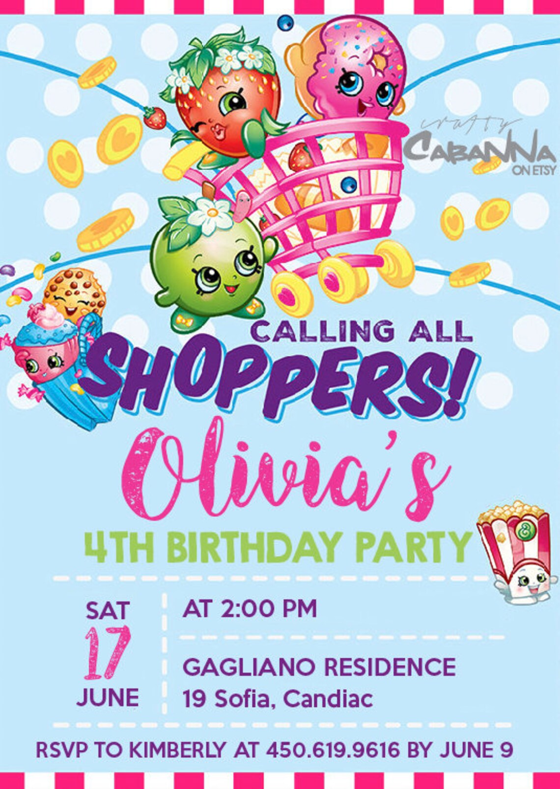 Shopkins Birthday Invitation - Etsy