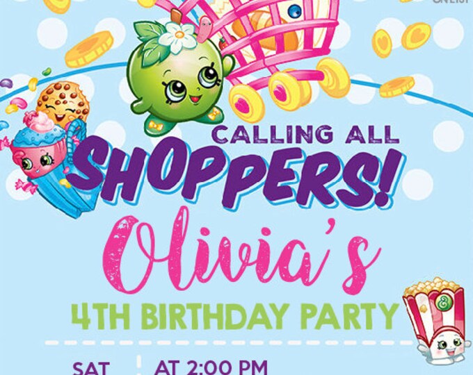 Shopkins Birthday Invitation - Etsy