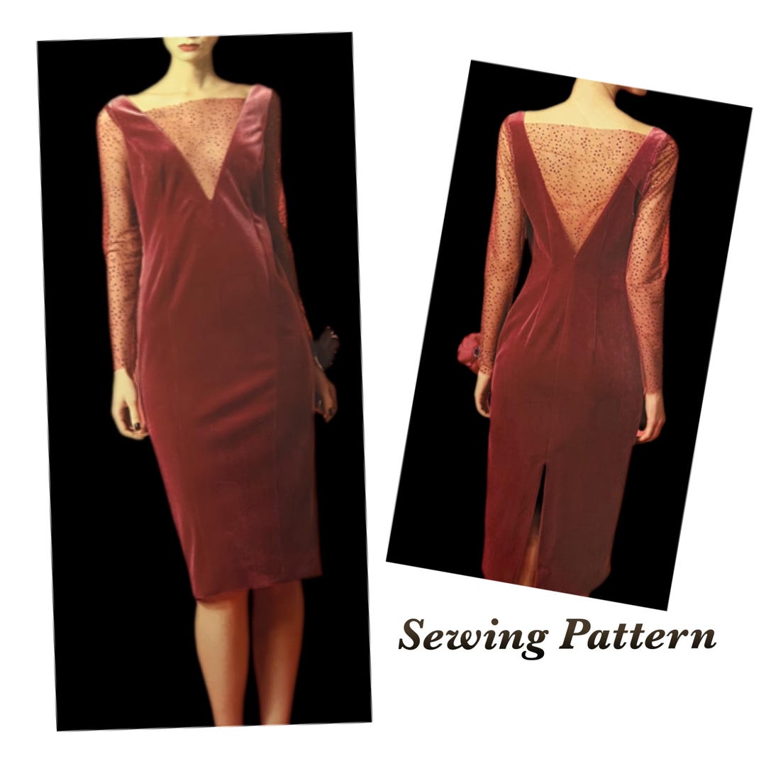 V- Neck Dress Sewing Pattern Reproduction - Etsy