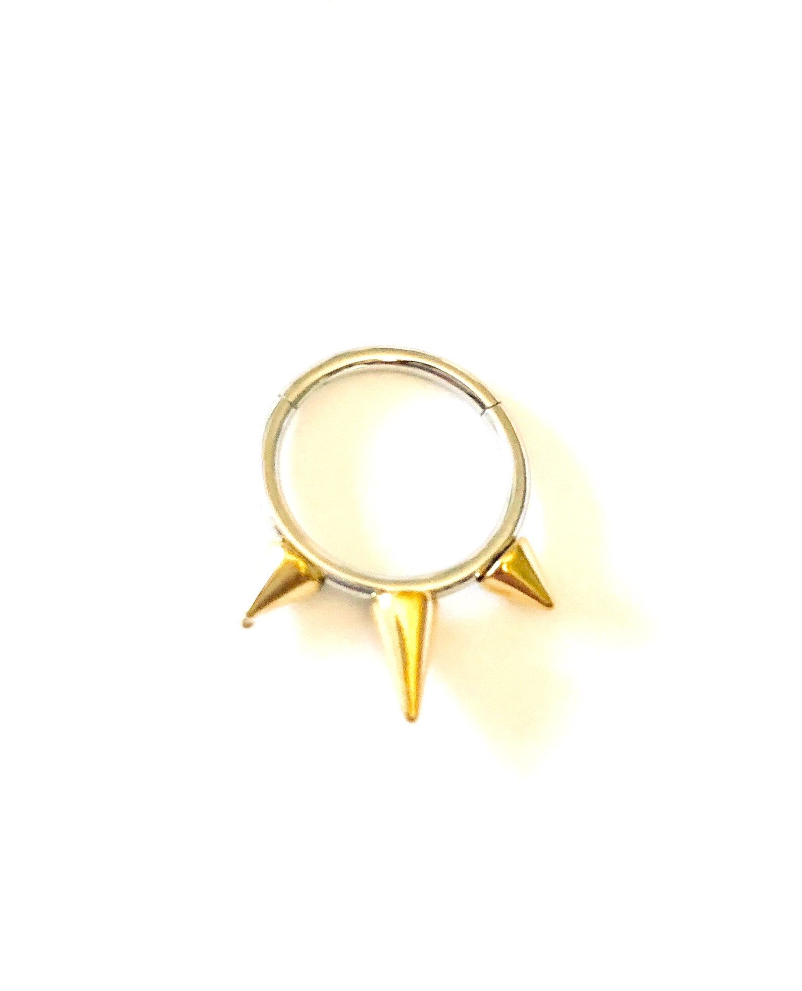 10mm SPIKE Septum Ring Hinged Septum Clicker 16g Nose Ring - Etsy