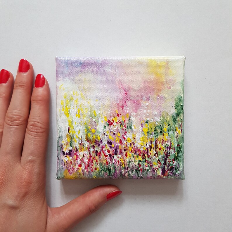 Miniature Painting Abstract Art Acrylic Painting field of Colour on ...