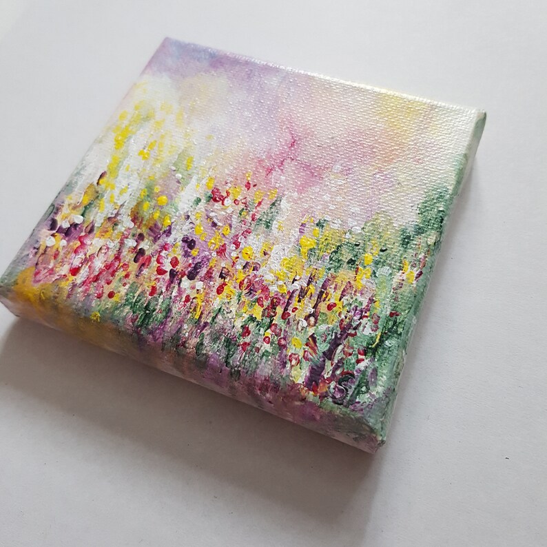 Miniature Painting Abstract Art Acrylic Painting field of Colour on ...
