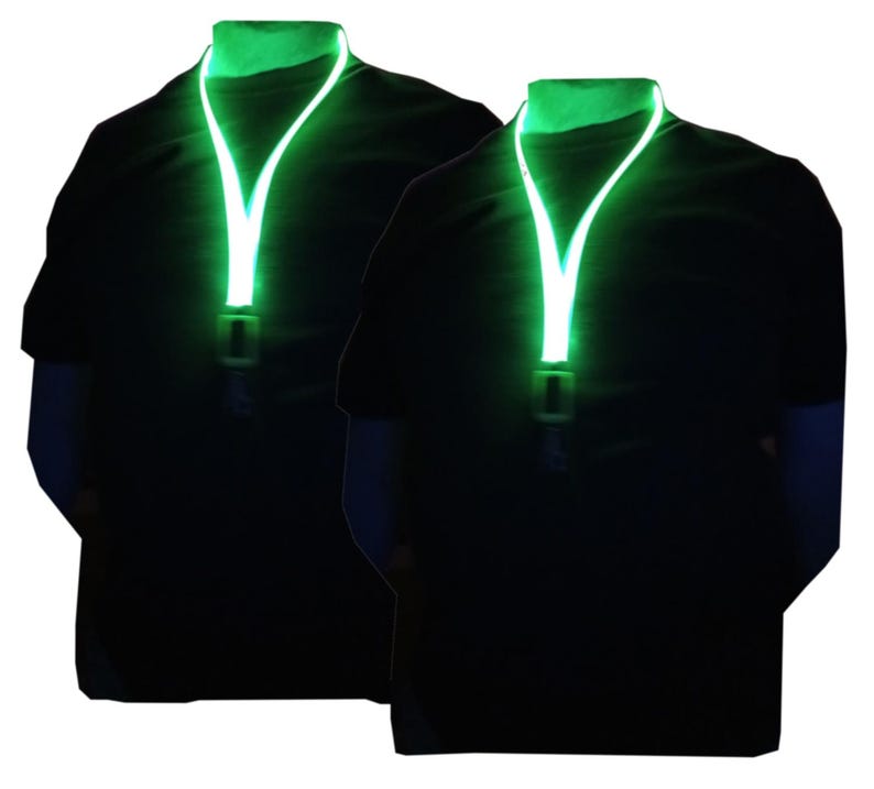 LED Fiber Optic Lanyard 2-pack: Flashing Light Badge Holder - Etsy