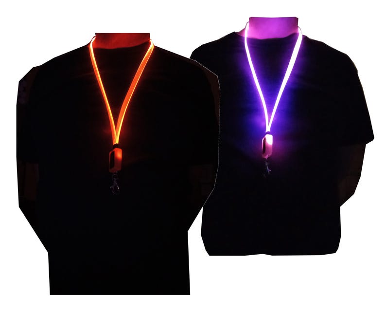 LED Fiber Optic Lanyard 2-pack: Flashing Light Badge Holder - Etsy