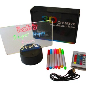 LED Illuminated/glow-in-the-dark Neon Dry Erase Drawing/doodling ...