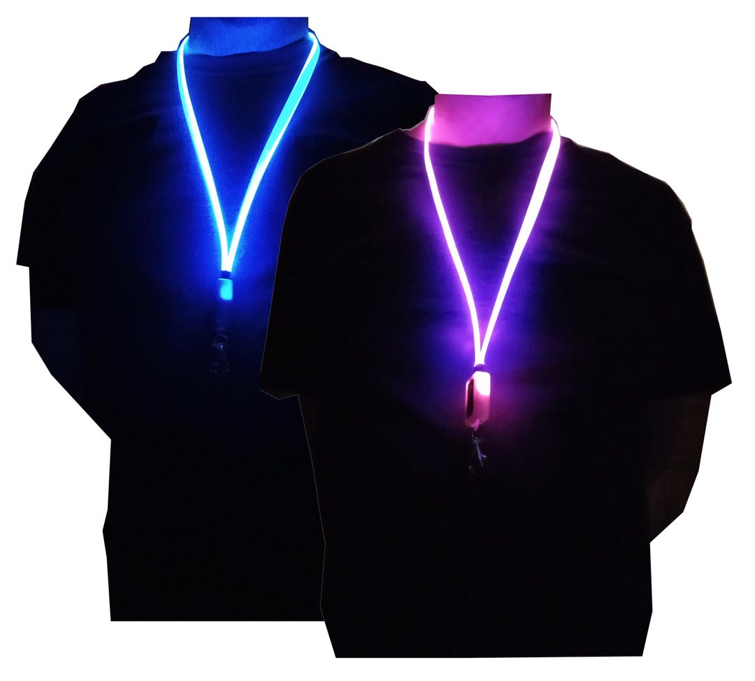 LED Fiber Optic Lanyard 2-pack: Flashing Light Badge Holder - Etsy