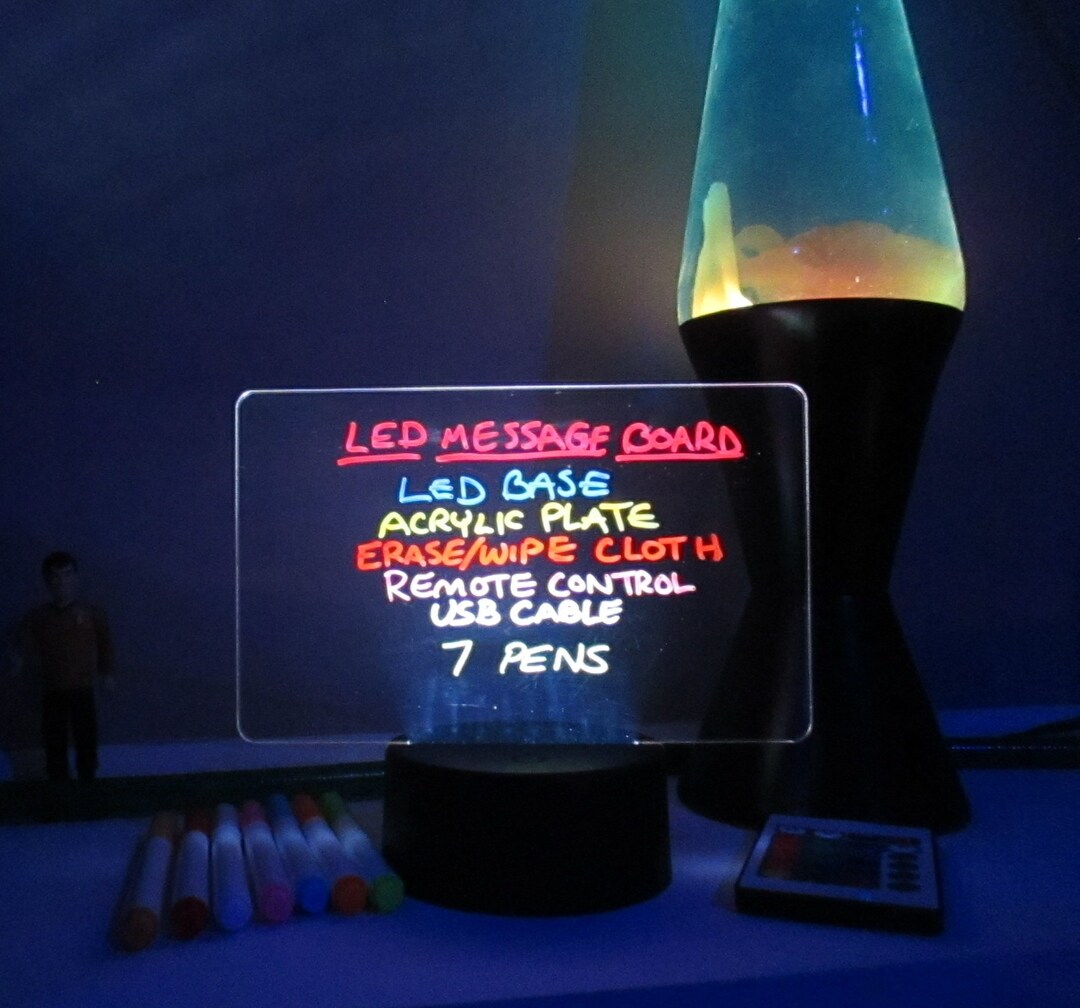 LED Illuminated/glow-in-the-dark Neon Dry Erase Drawing/doodling ...