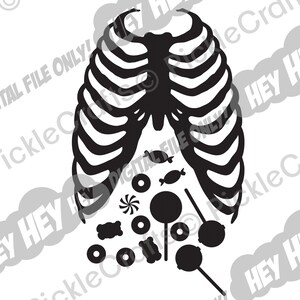 Skeleton X-ray Candy Stomach Halloween Costume SVG PNG Digital Cut File ...