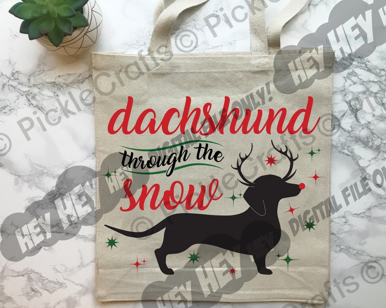 Dachshund Through the Snow-single Dog Cute Christmas Happy - Etsy
