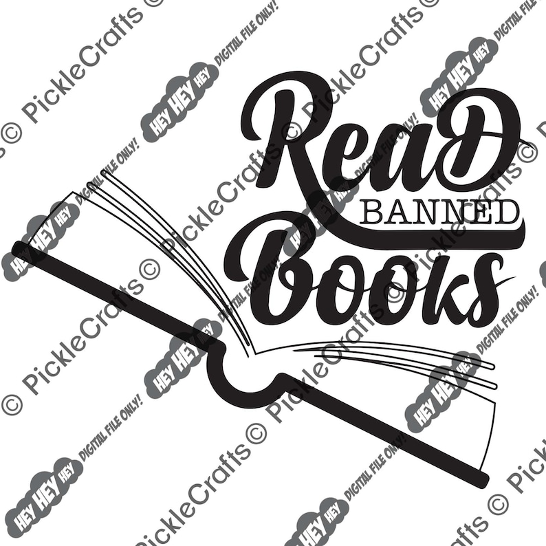 Read Banned Books Library SVG PNG Digital Cut File Iron on Transfer ...
