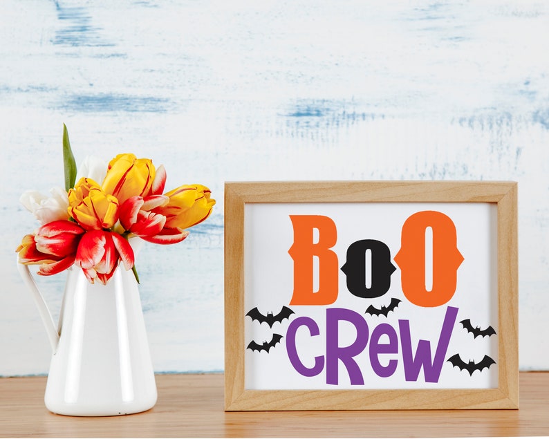 Boo Crew Halloween Bats Clip Art Cricut Silhouette SVG PNG - Etsy