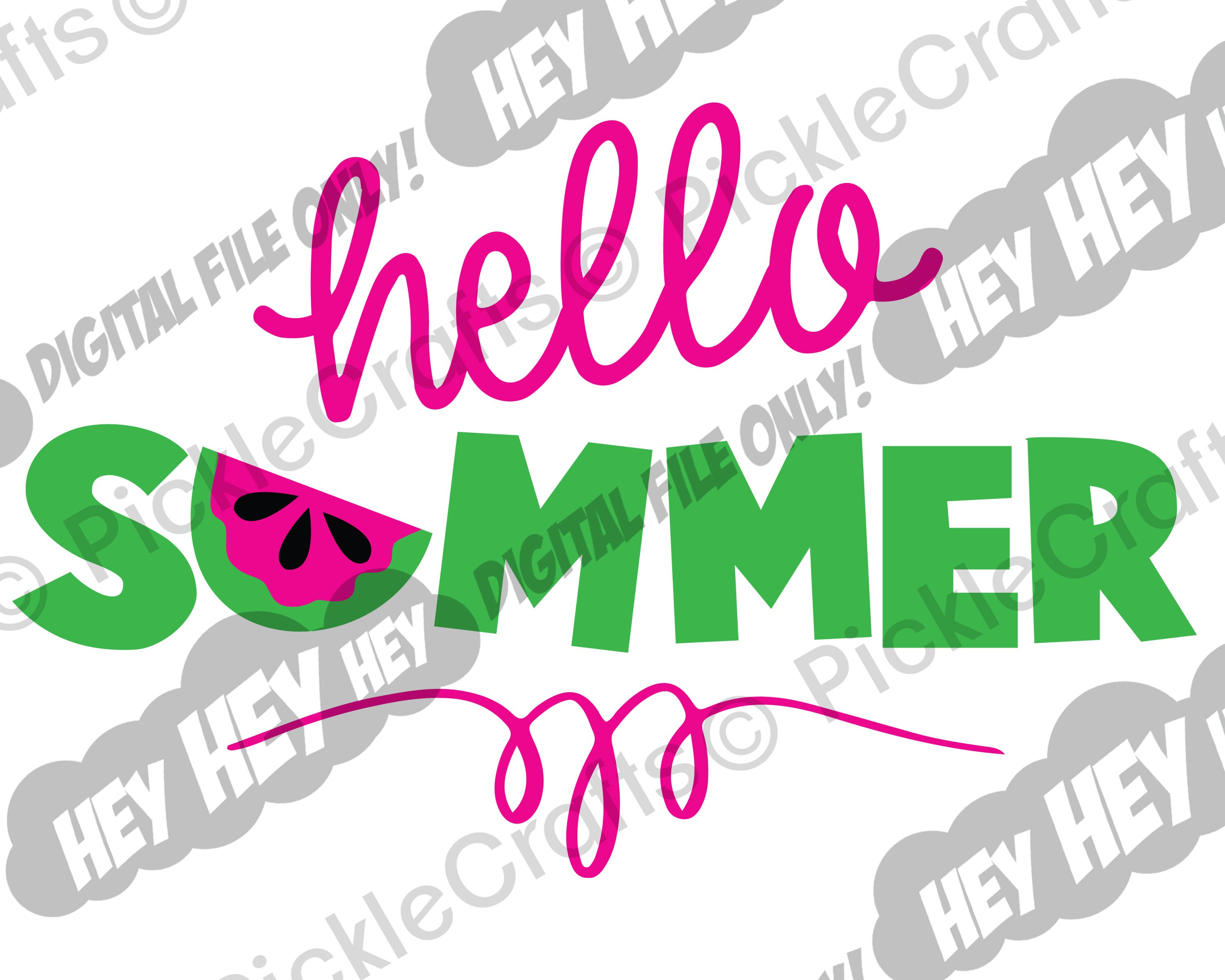 Hello Summer Watermelon Welcome Sign Hand Letter SVG PNG - Etsy