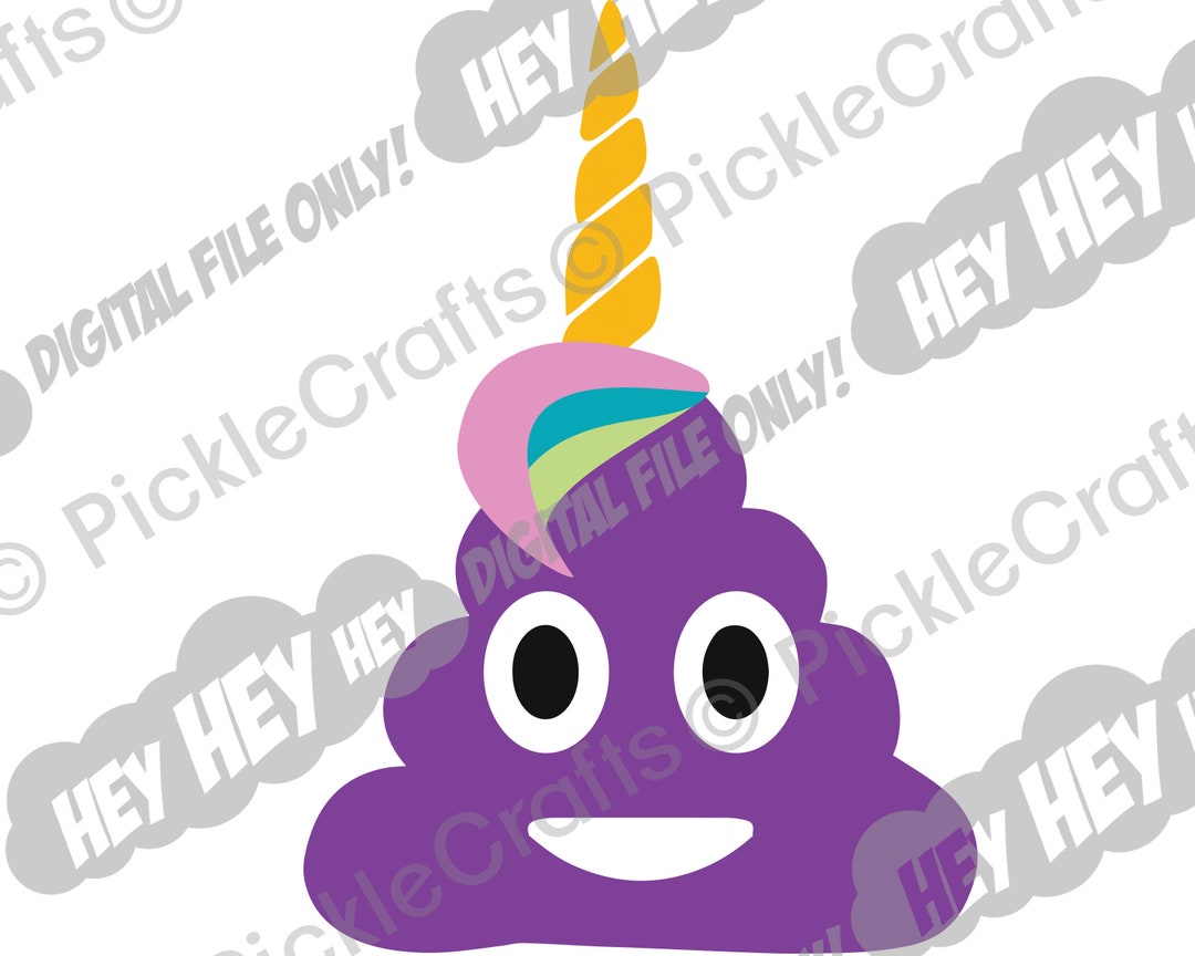 Unicorn Poo Poop Emoji Hair Funny SVG PNG Digital Cut File Iron on ...