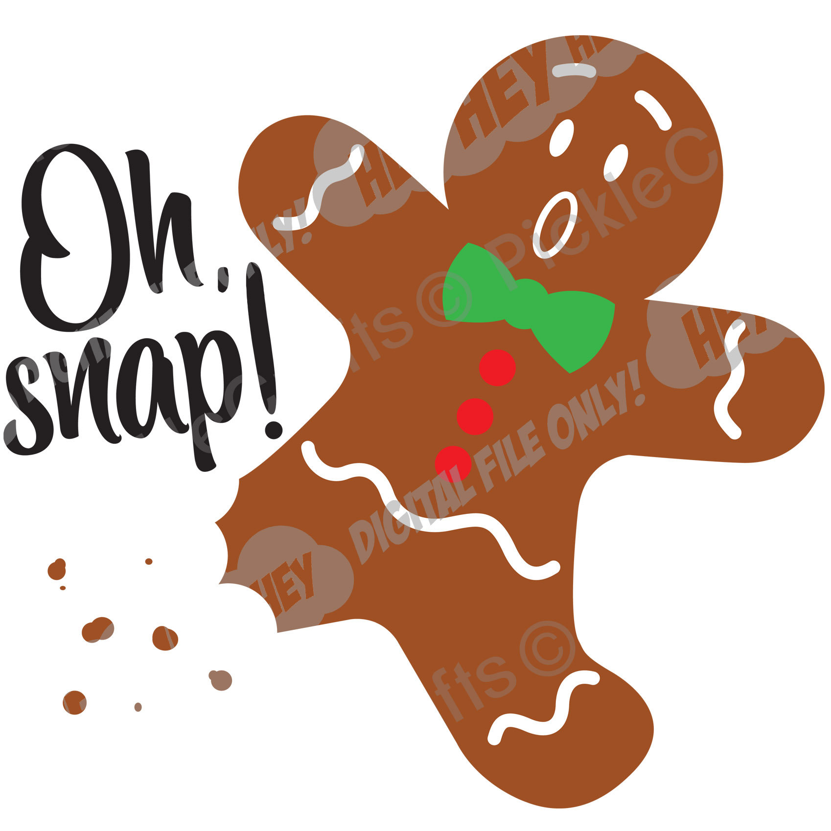 Oh Snap Gingerbread Man Funny Christmas Happy Holidays SVG - Etsy