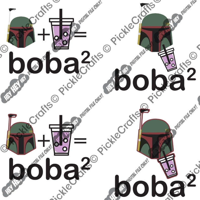 Boba Squared SVG PNG Digital Cut File Iron on Transfer - Etsy
