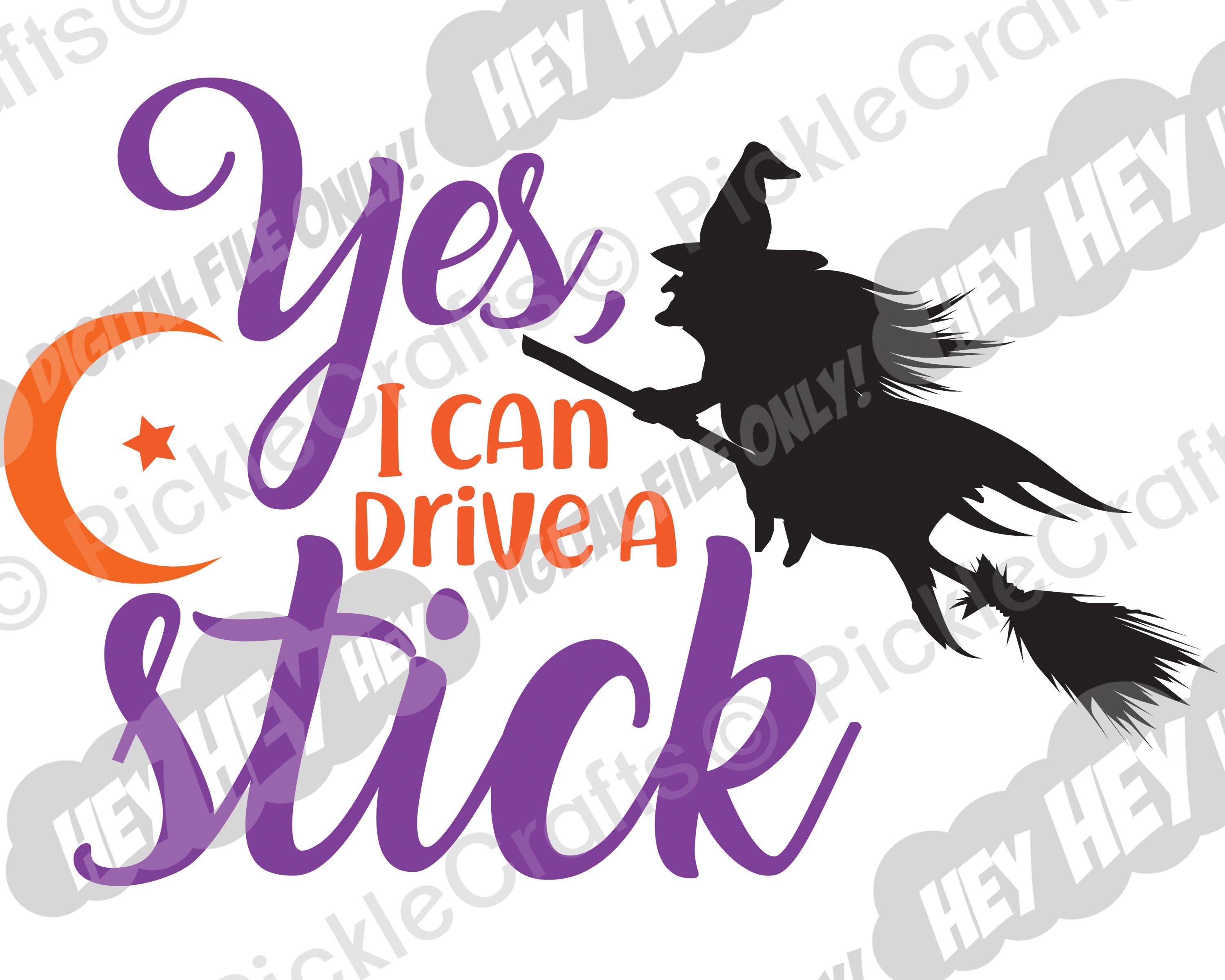 Yes I Can Drive A Stick Witch Halloween Tote Mug Shirt SVG PNG Digital ...