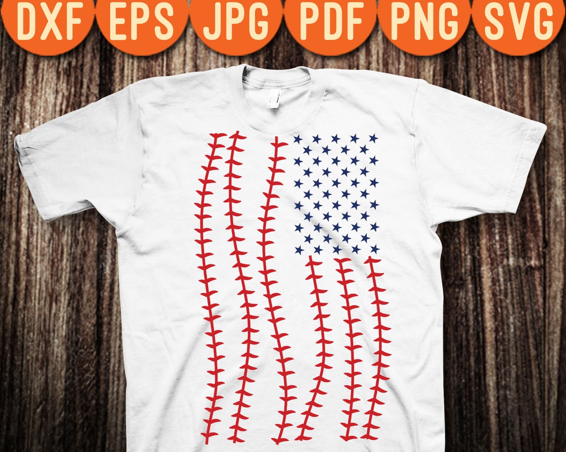 Baseball American Flag Softball Patriotic SVG PNG Digital Cut File Iron ...