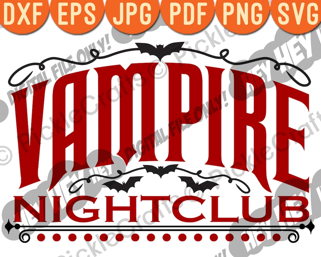 Halloween Decor Vampire Nightclub WWDITS Nadja Welcome Sign SVG PNG ...