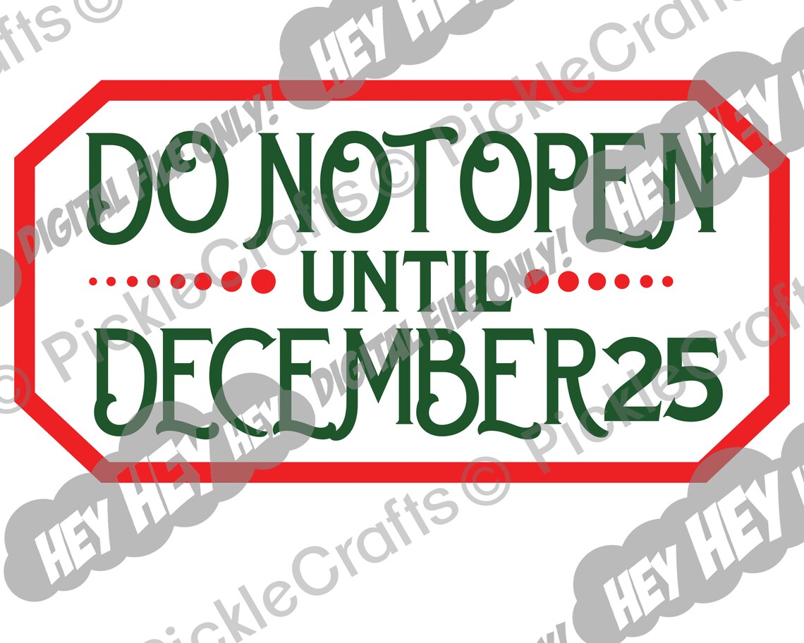 Do Not Open until December 25 Christmas Gift Tag Postmark SVG | Etsy
