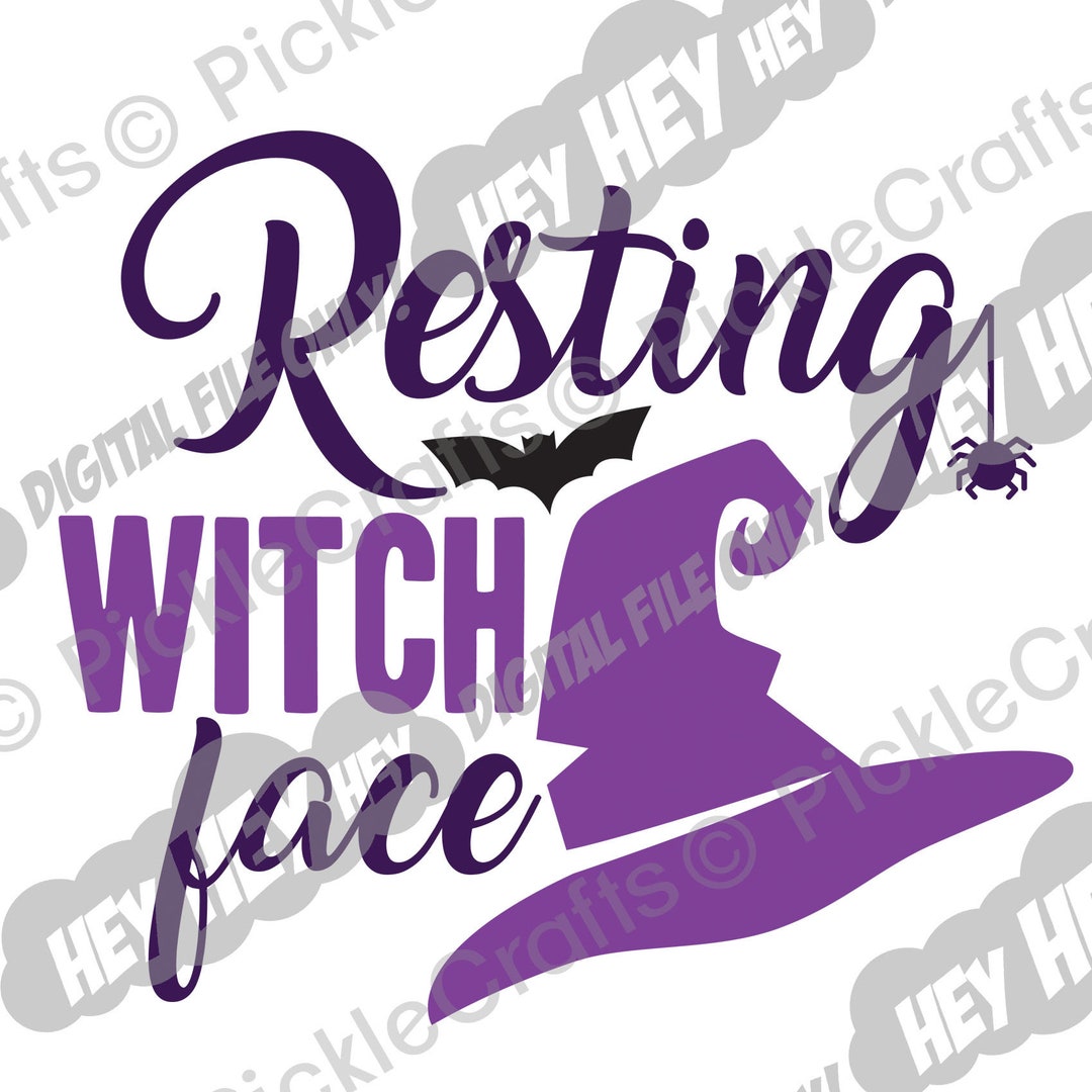 Resting Witch Face Halloween RBF SVG PNG Digital Cut File Iron - Etsy