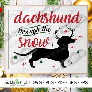 Dachshund Through the Snow-single Dog Christmas Happy Holidays SVG PNG ...