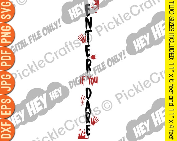 Halloween Vertical Welcome Sign Enter If You Dare SVG PNG - Etsy