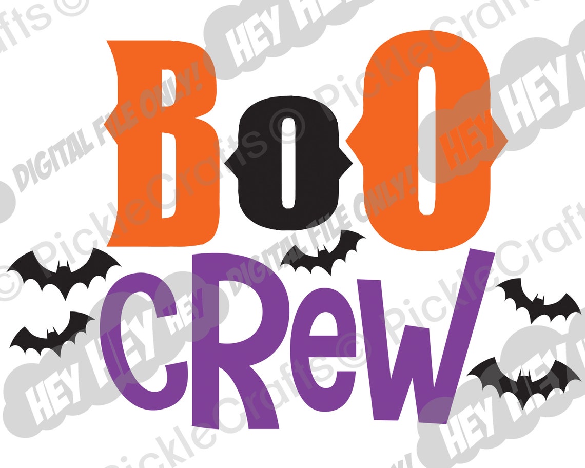 Boo Crew Halloween Bats Clip Art Cricut Silhouette SVG PNG | Etsy