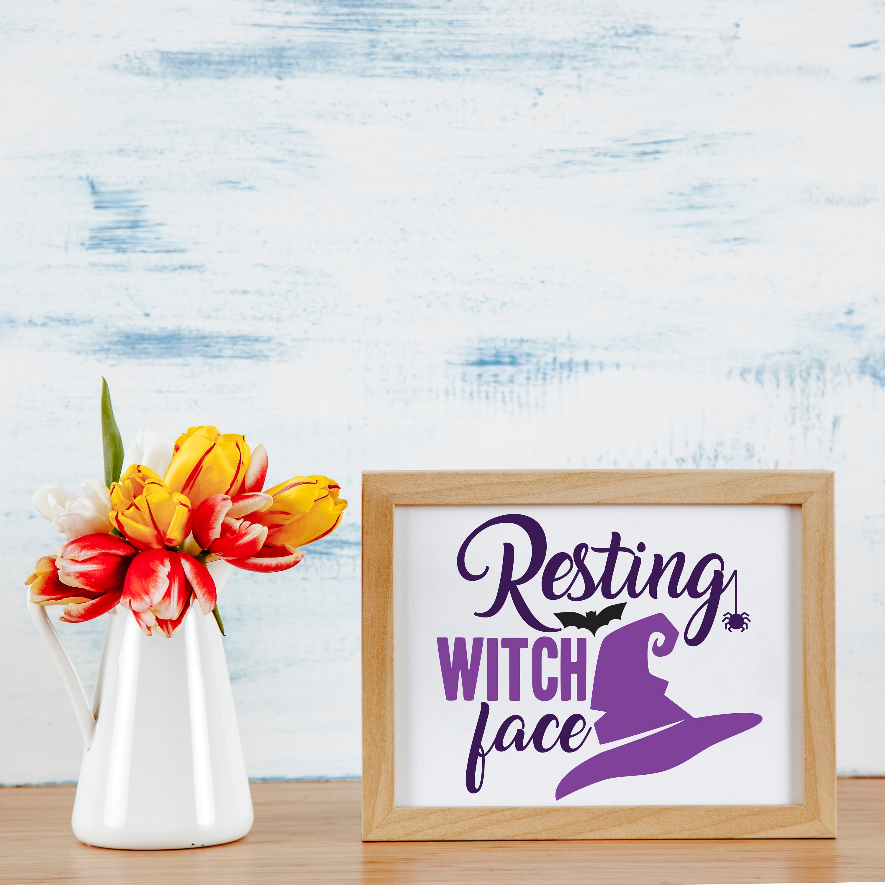 Resting Witch Face Halloween RBF SVG PNG Digital Cut File Iron | Etsy