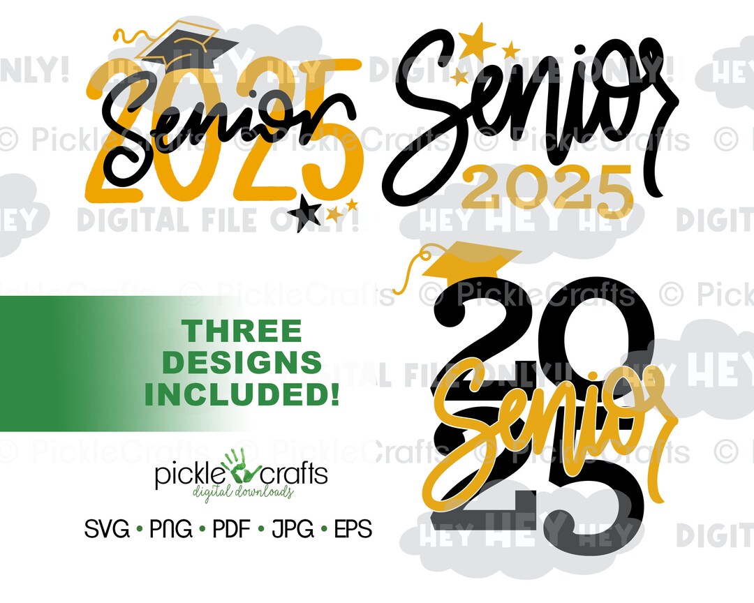 Graduation Senior Class of 2025 Congrats Hand Lettered Bundle SVG PNG ...