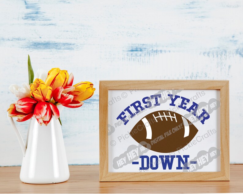 First Year Down 1st Birthday Football Onesie SVG PNG Digital Cut File ...