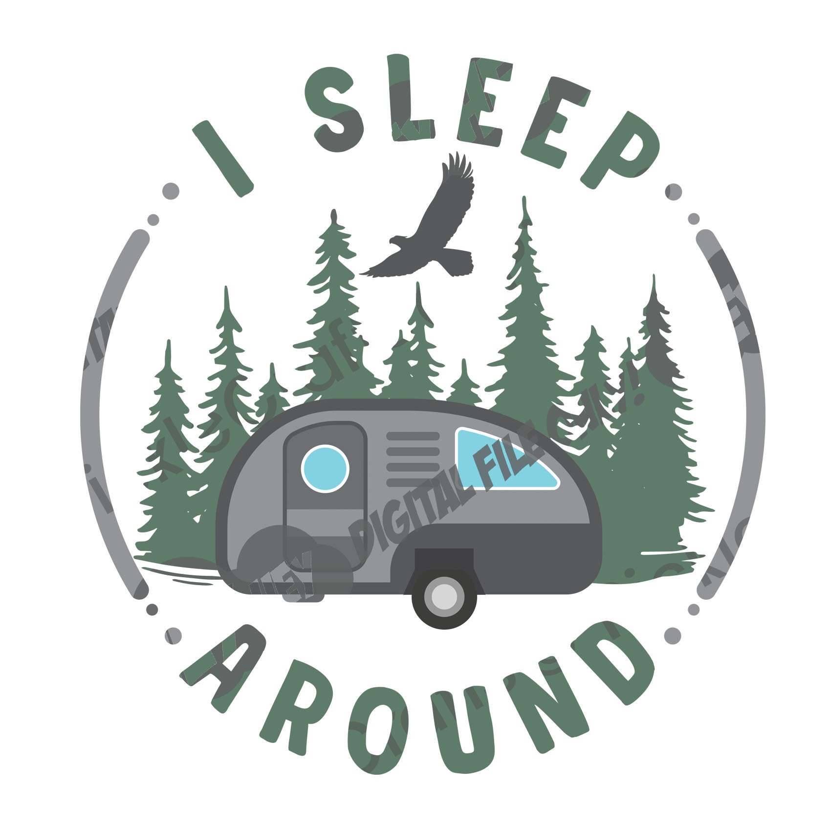 Camping I Sleep Around RV Outdoors Adventure Mountains Forest | Etsy